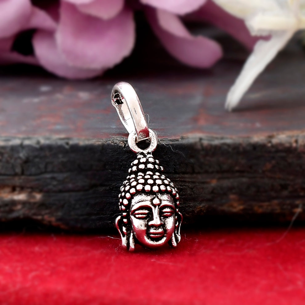 "Lord Buddha Pendant Locket in Oxidized Silver - Serenity and Spiritual ...
